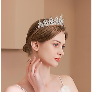 Kamirola Silver Crystal Tiaras for Women, Wedding Tiaras and Crowns for Women Tiaras Birthday Party Princess Queen Crown Hair Accessories Bride Rhinestone headbands for women