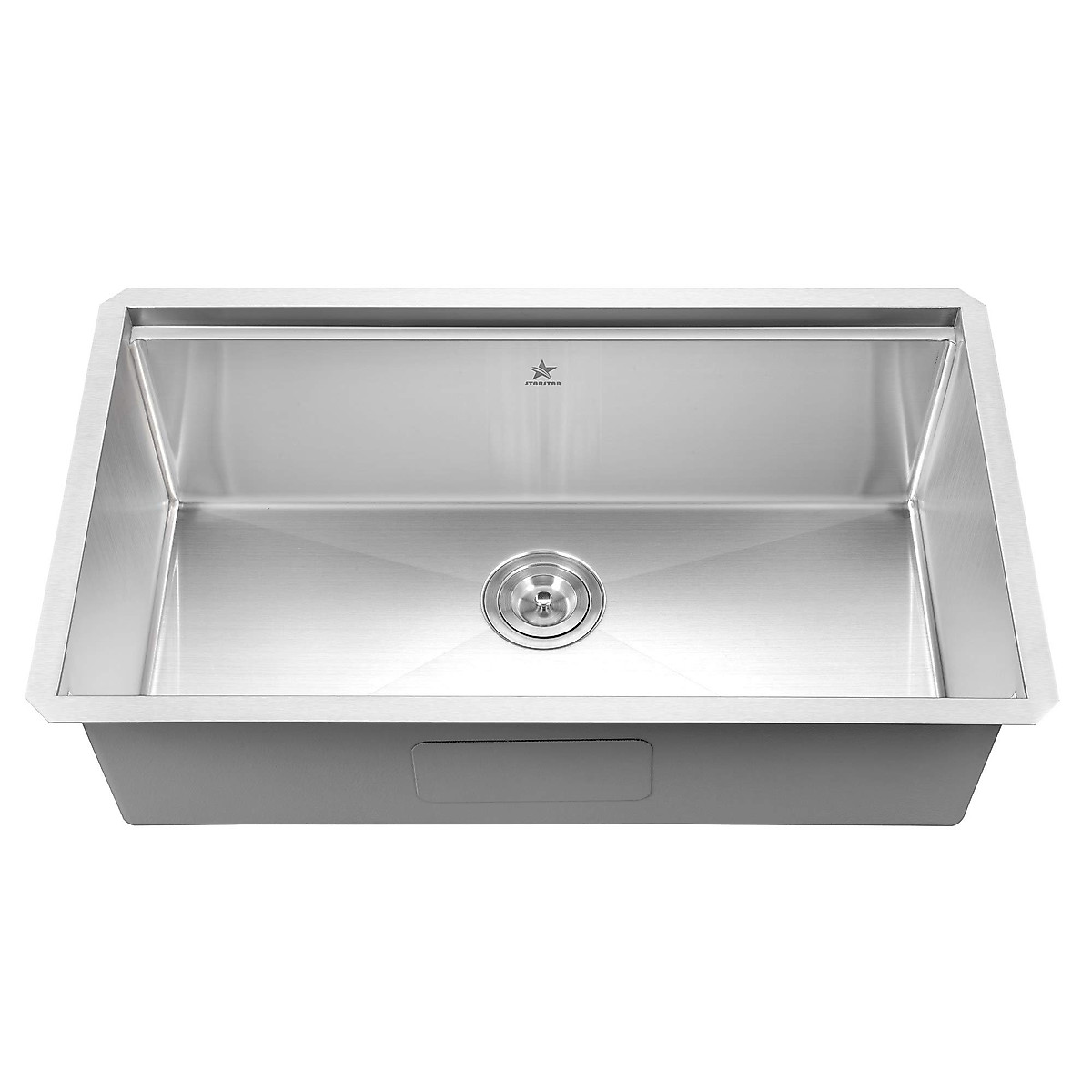 STARSTAR Workstation Ledge Undermount Single Bowl 304 Stainless Steel Kitchen/Yard/Bar/Laundry/Office Sink, With Grid, Wood Hold Colander, Cutting Board, Strainer with Basket (30 x 19 x 10)