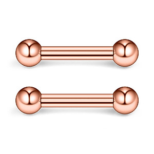 Ruifan Mix Color 316L Stainless Steel Nipple PA Tongue Shield Barbell Ring Bar Body Piercing Retainer 12G 10mm 12PCS