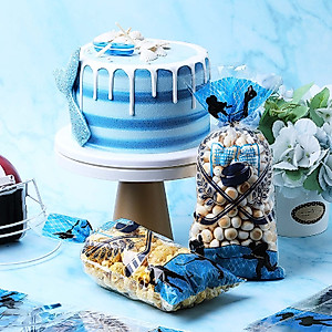 Chinco 50 PCS Hockey Party Cello Bags Hockey Treat Bags Goodie Sports Treat Bags for Hockey Party Favors Supplies with Gold Twist Ties