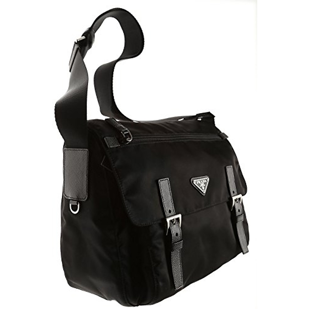 Prada Women's Black Nylon Fabric Crossbody Messenger Bag 1BD671