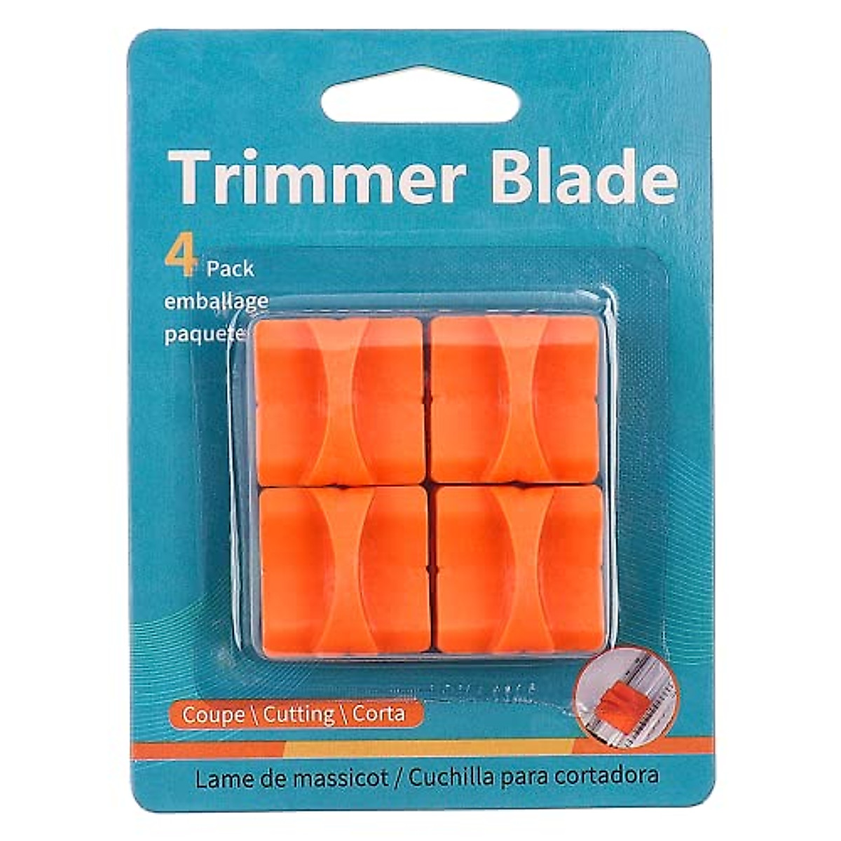 ZEQUAN Paper Cutter Blades, Paper Trimmers Replacement Blades with Safe Hiding Blade Design, Orange 1 x 1 x 0.86 in