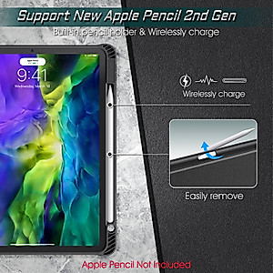 Fintie Magnetic Stand Case for iPad Pro 11-inch (4th / 3rd Generation) 2022/2021 - Multiple Angles Shockproof Soft TPU Cover w/Pencil Holder, Also Fit iPad Pro 11" 2nd /1st Gen, Black