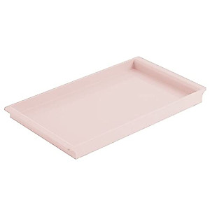 mDesign Plastic Bathroom Counter Tray and Organizer - Perfume, Guest Hand Towel, Makeup, and Accessory Holder Tray for Bathroom Countertop and Vanity - Petal Collection - Light Pink