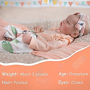 FANCCI Reborn Baby Dolls Sleeping, 18 Inch Realistic Baby Doll Full Vinyl Lifelike Baby Dolls, Real Life Baby Dolls Birthday Toys for Kids Age 3+