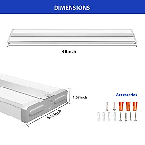 ANTLUX 4FT LED Light Fixtures 50W Wraparound LED Light 5500lm, 4000K Neutral White, Ultra Slim 48 inch Office Ceiling Wrap Light Flush Mount, 4 Foot LED Shop Light for Garage, Kitchen, Workshop