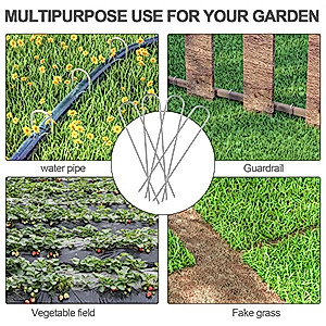TQVAI 150 Pack Landscape Staples, 6 Inch 11 Gauge Garden Stakes, Galvanized U-Shaped Pins for Weed Fabric, Fence, Lawn, Yard