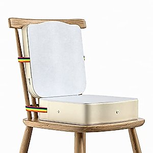 Toddler Booster Seat for Dining Table, Portable 3 Height Adjustable Cushion with Backrest, Non-Slip , Waterproof ,Dismountable& Washable Chair Cushion with Buckle Strap, (Grey)