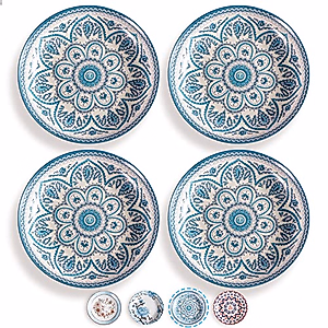 Artena Pasta Bowls 20oz, Large Salad Serving Bowls, 10 inch White Soup Bowls, Porcelain Pasta Bowls Set of 4 & Pasta Bowls Set Of 4, 24oz Porcelain Salad Bowls, 8 Inch Bowls For Kitchen