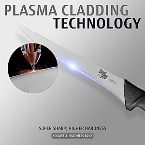 dimoedge 6 inch Professional Boning Knife, Super Sharp Deboning Knife with Ergonomic Handle(Black)