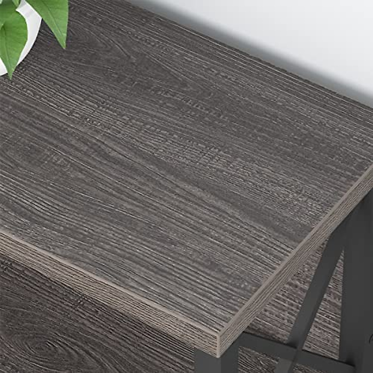 LVB Wine Bar Cabinet, Industrial Coffee Bar Cabinet for Liquor and Glasses, Modern Sideboard Buffet with Storage Rack, Rustic Liquor Home Bar for Kitchen Dining Living Room, Dark Gray Oak, 47 Inch