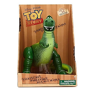 Disney Store Official Rex Interactive Talking Action Figure from Toy Story, Features Sounds and Phrases from The Movies, Interacts with Other Figures and Toys