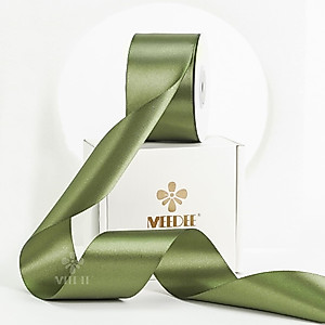 MEEDEE Moss Satin Ribbon 2 Inch Dark Green Ribbon Lux Satin Double Faced Ribbon by 25 Yards Silk Ribbon Green Satin Ribbon for Gift Wrapping, Satin Weddings, Flower Bouquet, Holiday Decorating