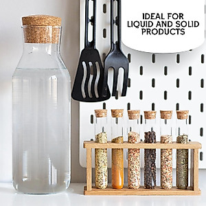 25PCS Plastic Test Tubes with Lids – 10ml Clear Plastic Tubes with Cork Stoppers 16x100mm Small Clear Plastic Tube Containers for Solids & Liquids Storage Test Tubes for Plant Propagation