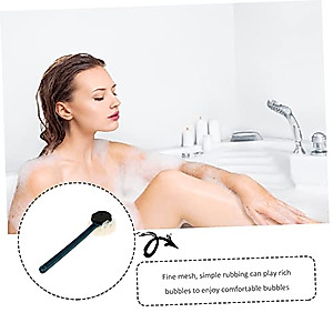 Beavorty Bath Ball Bath Brush Bath Cleaner Brush Bath Scrubber Bath Loofah Body Exfoliating Brush Back Scrubber for Shower Bath Body Brush Bathroom Brush Two-in-one Scrub Bath Tool Back Pad