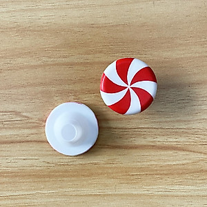 New Halloween Christmas Red and White Candy Cabinet knob Covers for Various Kitchen Cabinet knob Covers Living Room Bedroom Cabinet Knob Covers (20 Pieces)