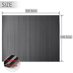 Miusco Large Thick Silicone Mat, Dish Drying Mat, Hot Tool Mat, Bar Mat 0.24 In (6.1 MM) Thick, Gray, 20" x 16", Premium Heat Resistant Kitchen Mat, Non-slip Pads, Fast Drying, Dishwasher Safe, Grey