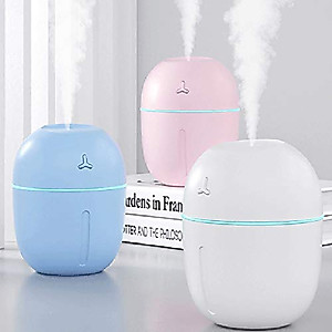 Easytoy Portable Mini Humidifier, 300mlCool Mist Humidifier, USB Personal Desktop Aromatherapy Diffuser with LED Light for Baby Bedroom Travel Office Car, Auto Shut-Off, 2 Mist Modes, Super Quiet