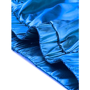 Allegra K Women's Holographic Shiny Party Christmas Long Sleeve Lightweight Zipper Metallic Jacket Medium Blue