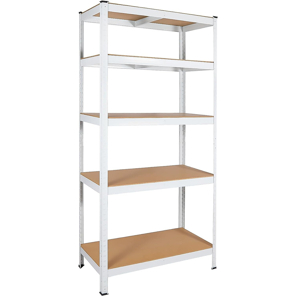 5 Tier Laminated White Metal Shelving Unit Adjustable Garage Storage Utility Rack Heavy Duty Shelves Organization Multipurpose Shelf Warehouse Basement Pantry 29" W x 12" D x 59" H 1Pack, White