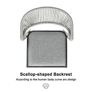 PURPLE LEAF Bar Stool Set of 2 Outdoor Bar Chairs with Footrest Bar Height Stools Hold 300 Pounds Wicker Dark Gray Barstools