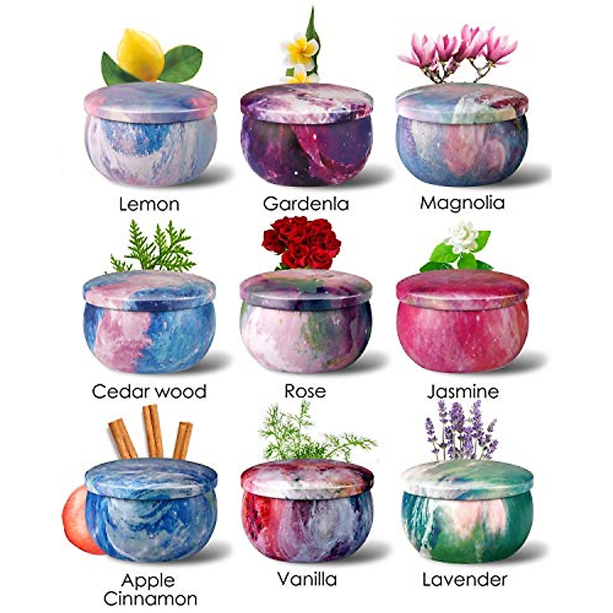 Scented Candles Gift Set,9 x 2.2 Oz Natural Soy Wax Candles Gifts for Women,9 Essential Oil Fragrances,Aromatherapy for Stress Relief,Gift Set for All Occasions,15 Hours Burn Time, 9 Pack