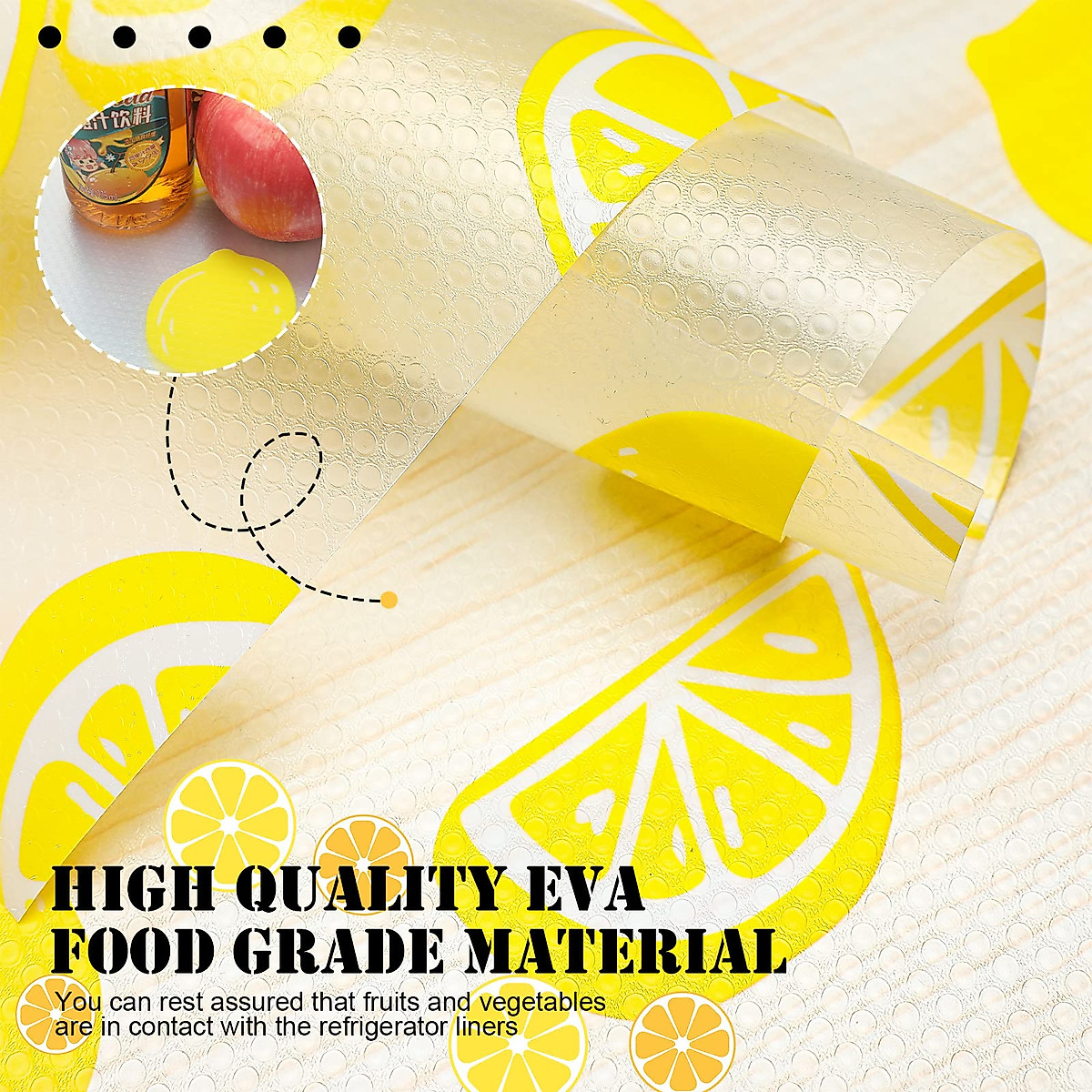 8 Pieces Refrigerator Shelf Liner Drawer Liner for Kitchen Cabinets Washable Refrigerator Mats Eva Non Adhesive Shelf Liners Easy to Cut Drawer Cover Sheet for Fridge Dresser, 17.7 x 11.8 Inch (Daisy)