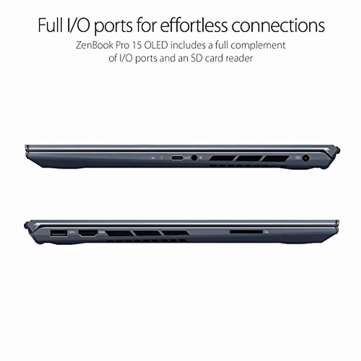 ASUS ZenBook Pro 15 OLED Laptop 15.6” FHD Touch Display, AMD Ryzen 7 5800H CPU, NVIDIA GeForce RTX 3050 Ti gpu, 16GB RAM, 512GB PCIe SSD, Windows 11 Pro, Pine Grey, UM535QE-XH71T