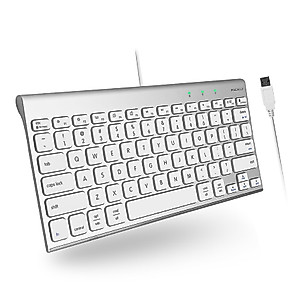 Macally Wired Keyboard for Mac | Compatible Apple Keyboard (78 Keys) External Keyboard for MacBook Pro/Air, iMac, Mac Mini/Pro - Plug and Play USB Computer Keyboard