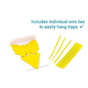 21C 21 Century Solutions Yellow Dual Sticky Fly Traps 10-Pack for Gnat Whiteflies Fungus Gnats Flying Insects - Houseplant Disposable Glue Trappers Save a Garden Butterfly Shape