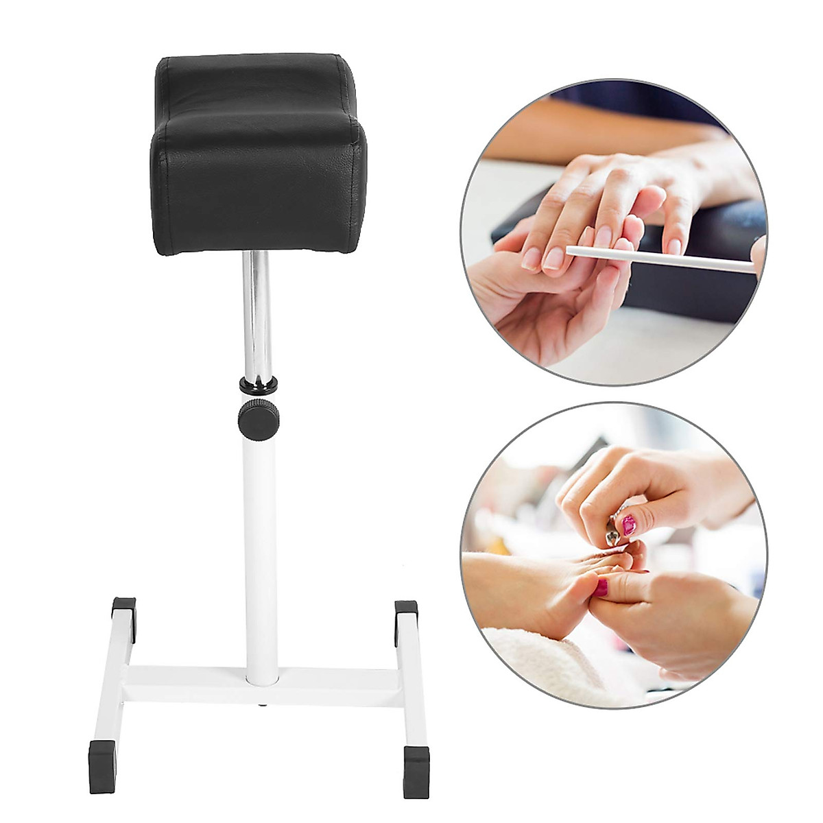 adjust Pedicure Nail Footrest Height Adjustment Metal and High Grade Synthetic Leather Manicure Foot Rest Desk Salon Spa Equipment (66 x 32 x 29cm), Footrest Nail Footrest Pedicure Footrest M