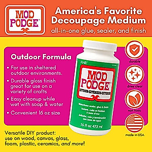 Mod Podge Waterbase Sealer, Glue and Finish for use Outdoors (16-Ounces), , White