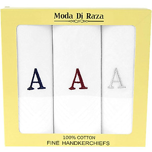 Handkerchiefs for Men, 3 Piece Set Cotton Hanky, Monogrammed, Initial Handkerchiefs, Pocket Square For Men