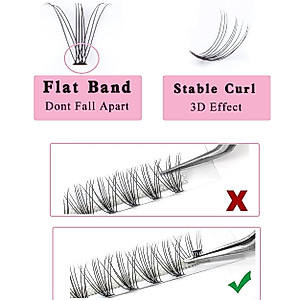 Mikiwi Cluster Lashes 280pcs 40D-0.07D-9-16mm Mix DIY Eyelash Extension D Curl Long Individual Lashes Mixed Tray Faux Mink Lash Clusters Extensions