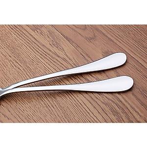 DEVILMAYCARE 6-Piece Soup Slotted Serving Spoon Set, Mirror Polished 410 Stainless Steel Buffet Colander Spoon Kitchen Home, 7.7'' (Slotted spoons)