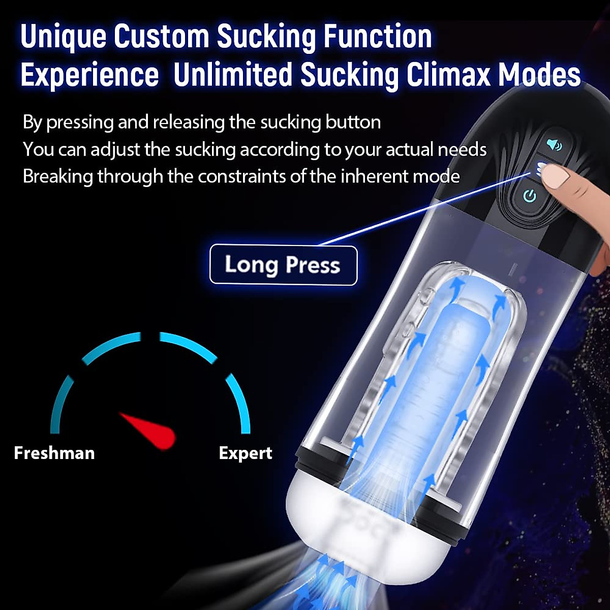 Custom Automatic Sucking Male Masturbators Cup Penis Pump for Men's Sex Pleasure, Yukzen Vibrating Hands Free Adult Sex Toy Machine Stroker, Pocket Pussy Realistic