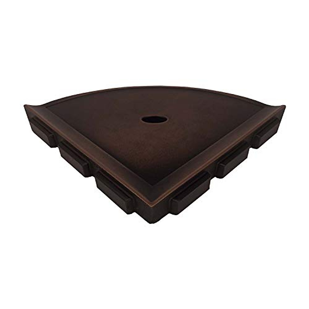 Questech Décor 8 Inch Corner Shower Shelf and 5 Inch Shower Caddy Foot Rest, Metro Lugged Back for New Construction, Mounted Bathroom Shower Organizer, Oil Rubbed Bronze