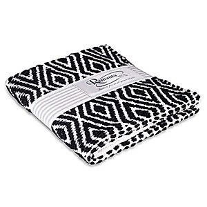 Ramanta Home 100% Cotton Diamond Rug 21x34 Hand Woven Reversible Washable Rug - Black,Farmhouse Bathroom Rugs,Entry Rugs,Rugs for Living Room,Rag Rug,Kitchen Rug Cotton,Machine Washable Rug,Woven Rug