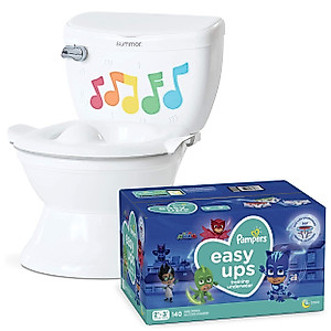 Potty Training Seat Starter Kit—My Size Potty Lights & Songs Transitions and Pampers Easy Ups 2T-3T Potty Training Underwear for Boys and Girls, Size 4, 140 Count (Packaging May Vary)