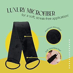 Skinerals Back Lotion & Applicator Mitt Band, Easy-Reach, Flexible Microfiber Design for Seamless Full Back Coverage, Durable, Washable - Essential Self Tanner for an Even Tan, Black