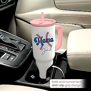 Personalized Baseball Mama Tumbler 40oz, Baseball Mom Gift Ideas, Baseballs Coffee Travel Mug, Mother's Day Gift, New Moms Gifts, Birthday gifts for women, Christmas