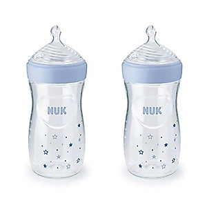 NUK Simply Natural Baby Bottles, Colors may vary, 9 oz, 2-Pack