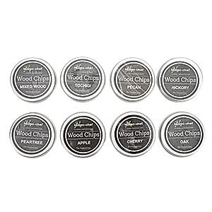 Natual Wood Chips for Smoker, 8 Pack Smoke Infuser Wood Chips, Smoking Wood Chips Cocktail Smoker, Special Flavor Food Cooking Smoking Pine Sawdust for Smoking Gun and BBQ, Charcoal briquettes hi