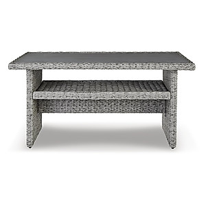 Signature Design by Ashley Naples Beach Contemporary Outdoor Rectangle Multi-Use Table, Light Gray