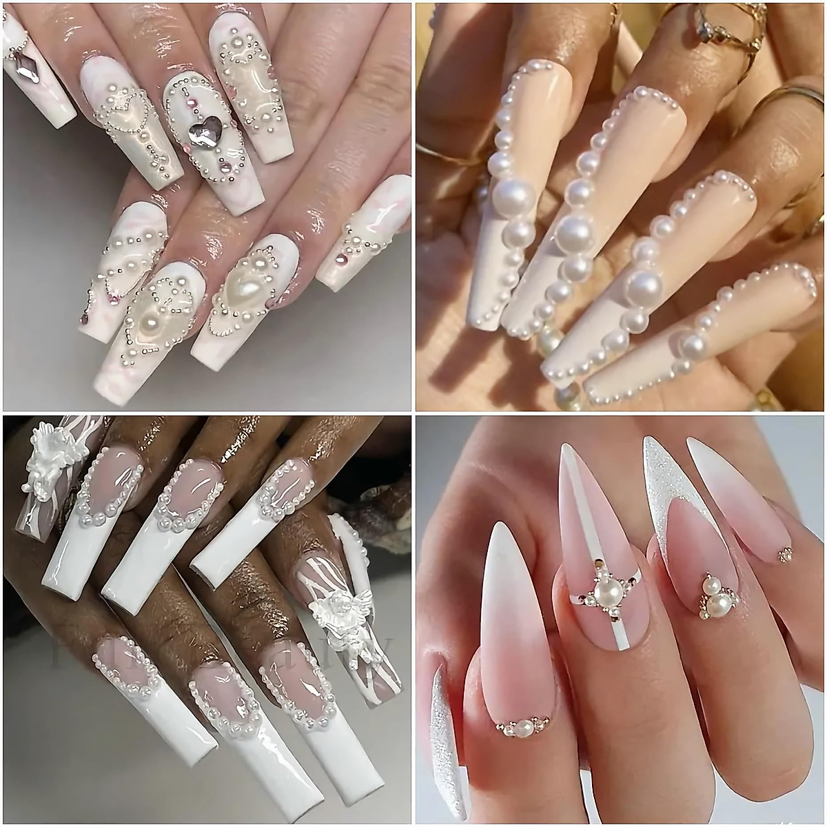 Mixed Size 2/3/4/5/6mm 1000Pcs Imitation Pearls Bead Half Round Flatback Pearl Rhinestones Beads Nail Art Crafts DIY Gem Decoration (38 Dumb Gold)