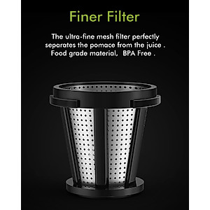 Efficient Masticating Juicer, Easy-to-Clean Cold Press Machine with Reverse Function, High Yield, BPA-free, Enjoy Fast Juice Experience for Nutrient-Rich Fruits & Veggies, Green