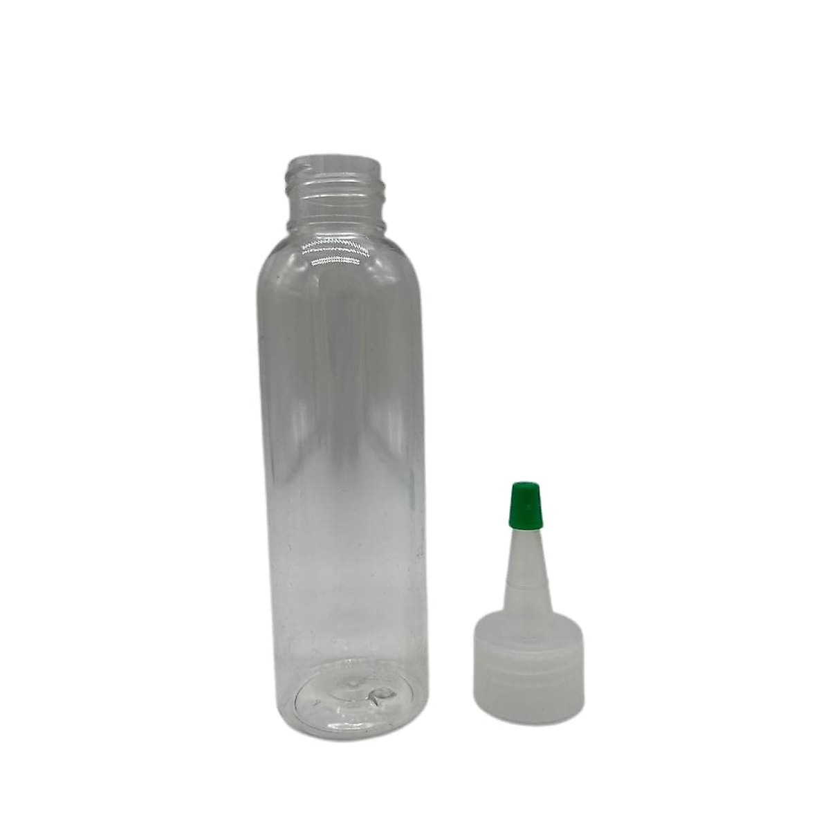 Natural Farms 4 oz Clear Cosmo BPA FREE Bottles - 12 Pack Empty Refillable Containers - Essential Oils - Hair - Aromatherapy | Natural Yorker Cap with green tip - Made in the USA