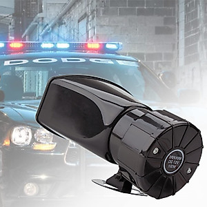 FARBIN Car Siren Horn 7 Tone Police Siren Vehicle Loudspeaker with Handheld Microphone Amplifier 12V 100W Emergency Sounds Siren Electric Horn with Mic PA