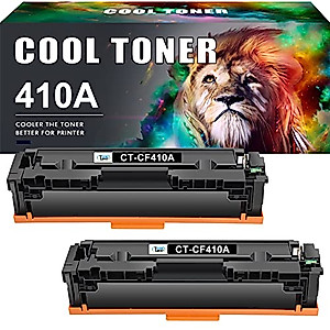 Cool Toner Compatible Toner Cartridge Replacement for HP 410A CF410A 410X CF410X for HP Color Pro MFP M477fdw M477fnw M452dn M477fdn M452nw M452dw M452 M477 Printer Toner Ink (Black, 2-Pack)