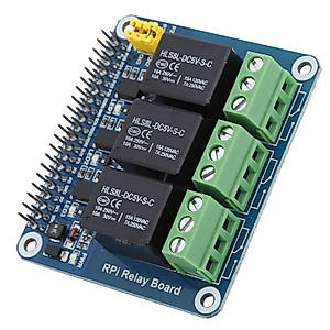 Zyyini Bindpo Relay Module,AC 250V/5A, DC 30V/5A, GPIO Interface 3Way Relay Module Expansion Module with Optocoupler Isolation,Fit for Raspberry Pi AB2B/3B/4B (Raspberry Pi 3-Way Relay)